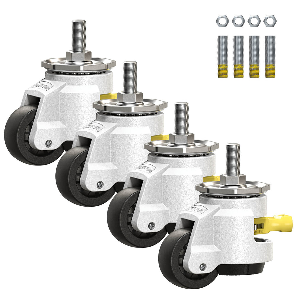 TD60 Leveling Casters with Threaded Stem 2,200lb Capacity for Workbench ...