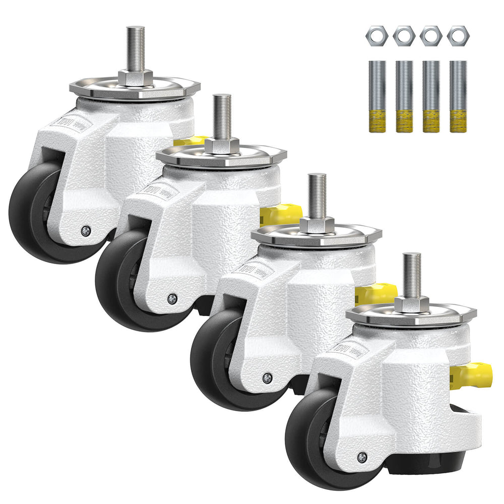 TD80 Leveling Casters with Threaded Stem 2,600lb Capacity for Workbench ...