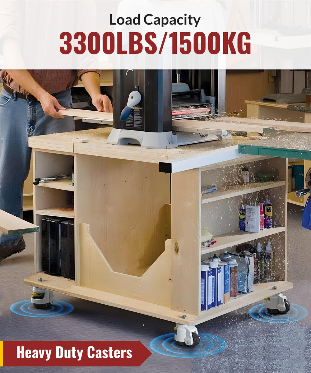 TD80 Leveling Casters with Threaded Stem 2,600lb Capacity for Workbench ...